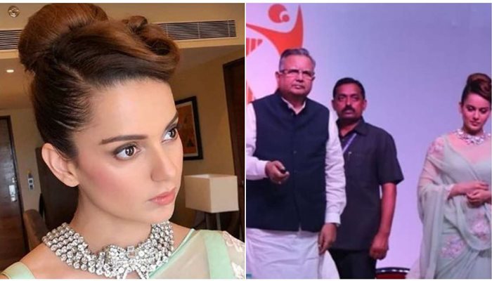 Kangana Ranaut meets Chattisgarh CM Raman Singh Kangana Ranaut meets Chattisgarh CM Raman Singh