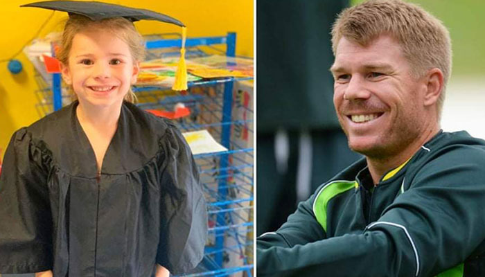 david warner's five years old daughter become graduate