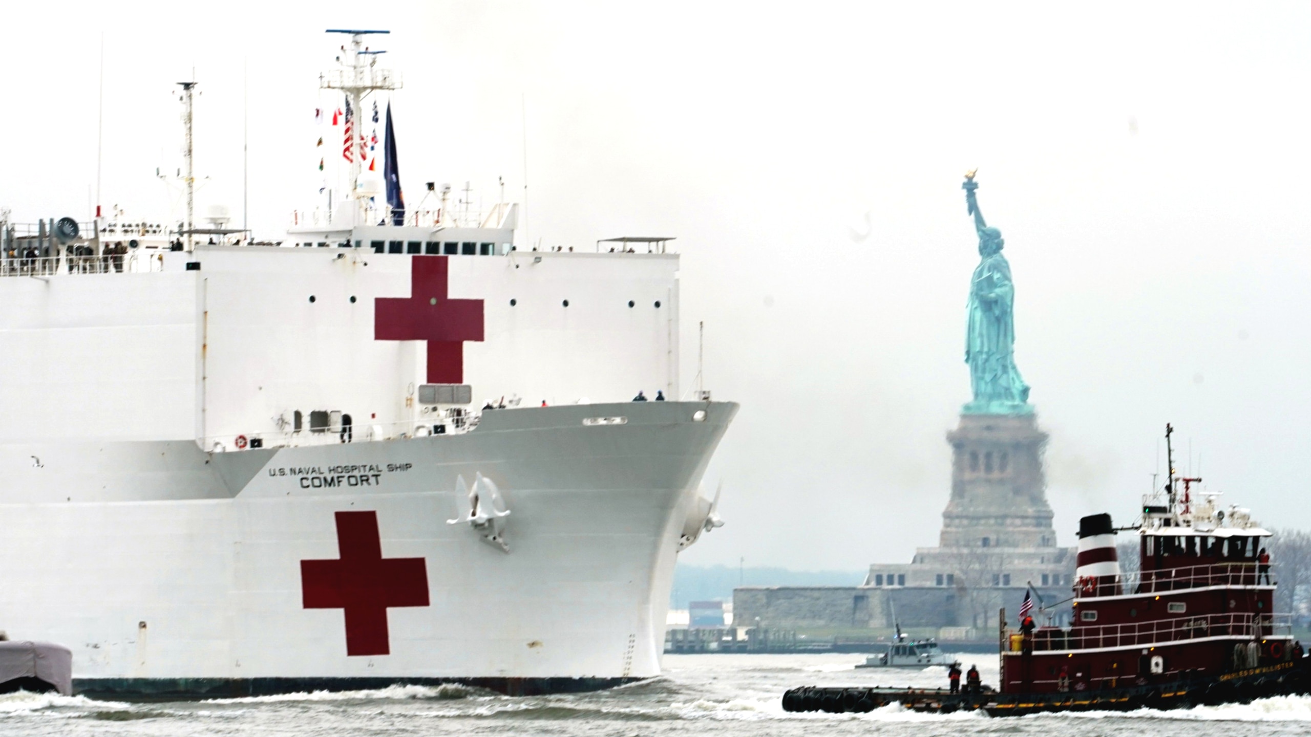 US Navy Ship Comfort used for Coronavirus Isolation in New York