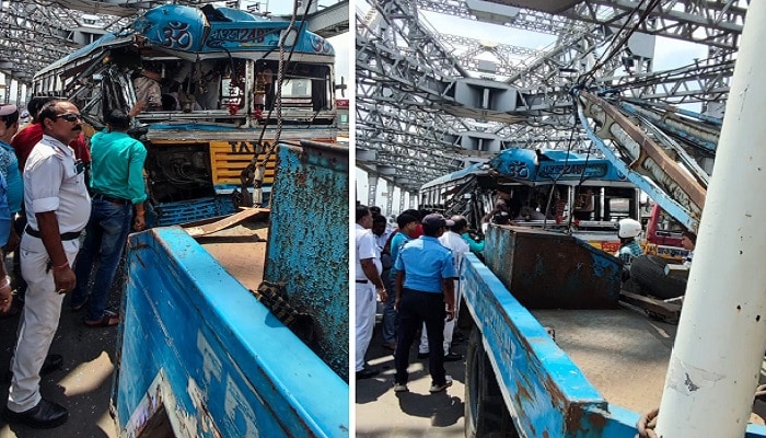 Howrah Bridge Accident: হাওড়া ব্রিজে 'ভয়ঙ্কর' দুর্ঘটনা, 'দুমড়ে-মুচড়ে' গেল বাস