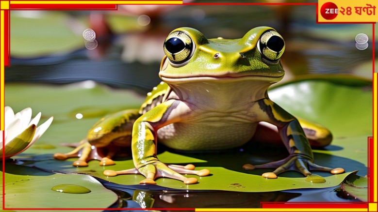 পাতার উপরে বিশ্রামের সময় আজব কায়দায় নিজেদের অদৃশ্য করে ফেলে ব্যাঙ ...