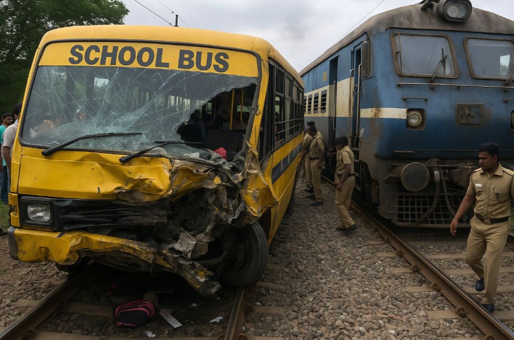 Train Accident: চলন্ত ট্রেনের ধাক্কায় ছিটকে গেল স্কুল ভ্যান! ভয়ংকর ...